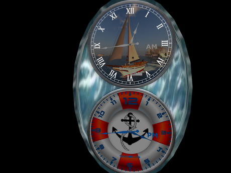 Second Life Marketplace - 2 zone nautical clock